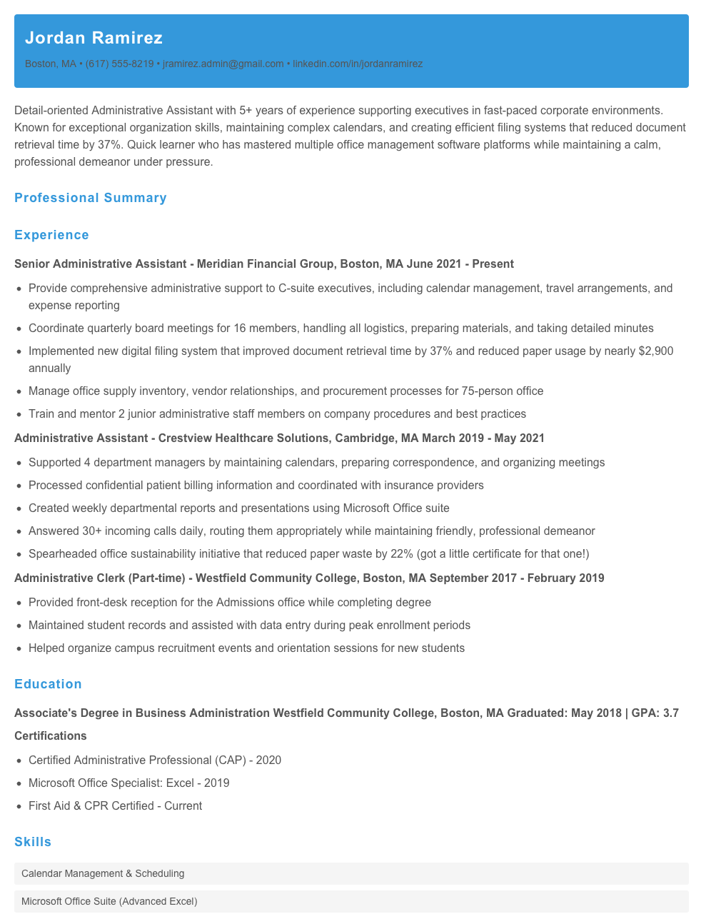 Administrative Assistant Resume Examples & Templates 2025 - Resume.AI