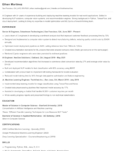 AI Engineer Resume Examples & Templates 2025 - Resume.AI