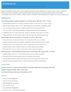 Billing Analyst Resume Examples & Templates 2025 - Resume.AI