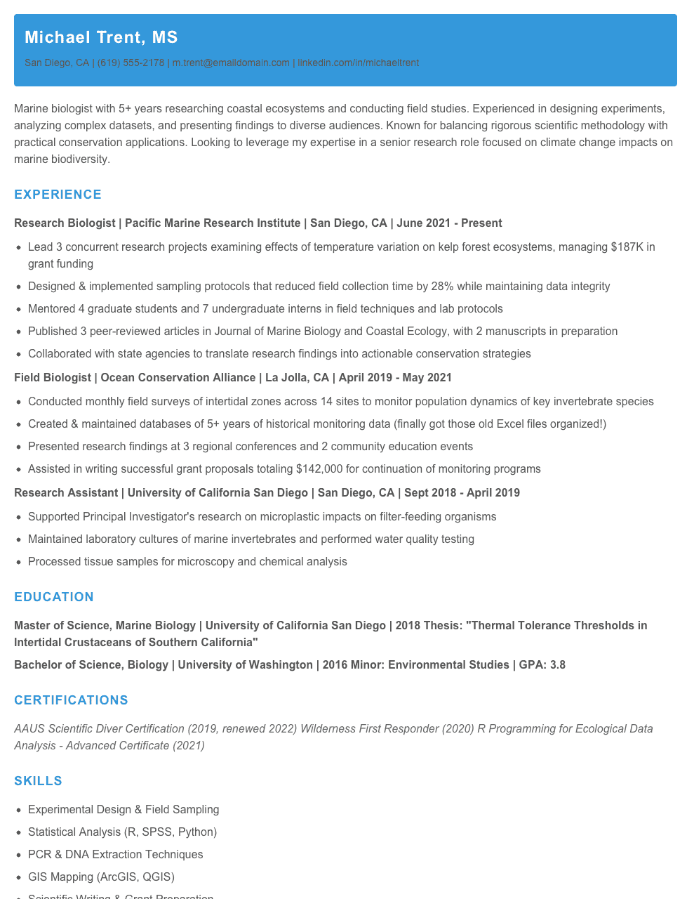 Biologist Resume Examples & Templates 2025 - Resume.AI