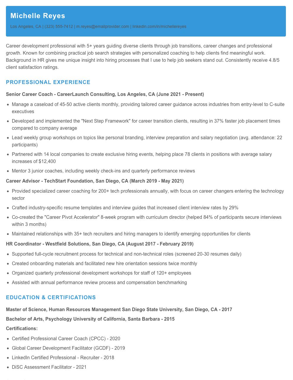 Career Coach Resume Examples & Templates 2025 - Resume.AI
