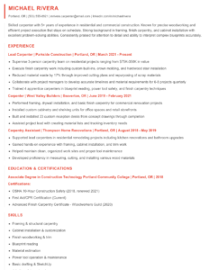 Carpenter Resume Examples & Templates 2025 - Resume.AI