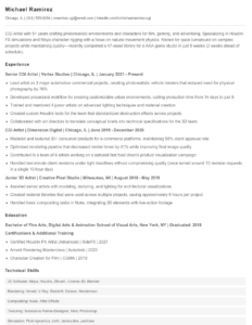 CGI Artist Resume Examples & Templates 2025 - Resume.AI