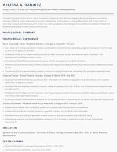 Corporate Trainer Resume Examples & Templates 2025 - Resume.AI