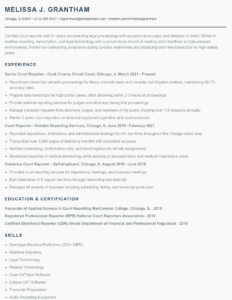Court Reporter Resume Examples & Templates 2025 - Resume.AI