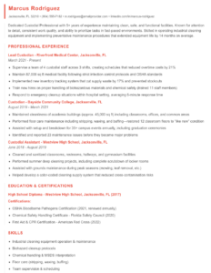Custodian Resume Examples & Templates 2025 - Resume.AI