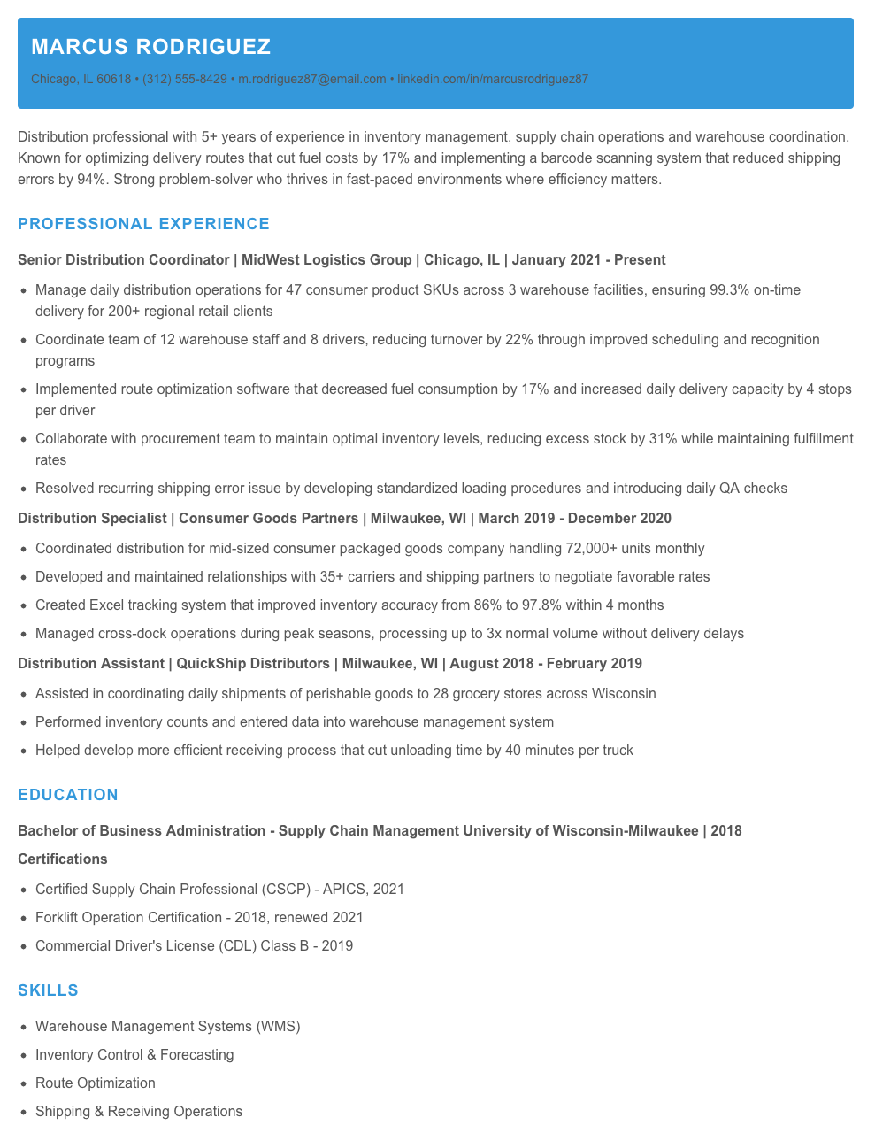 Distributor Resume Examples & Templates 2025 - Resume.AI