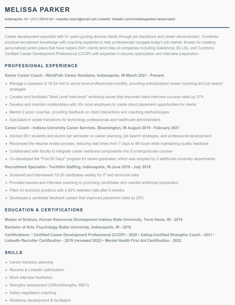 Job Coach Resume Examples & Templates 2025 - Resume.AI