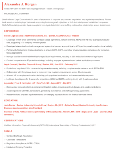 Legal Counsel Resume Examples & Templates 2025 - Resume.AI