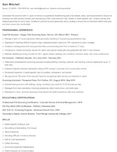 Pet Groomer Resume Examples & Templates 2025 - Resume.AI
