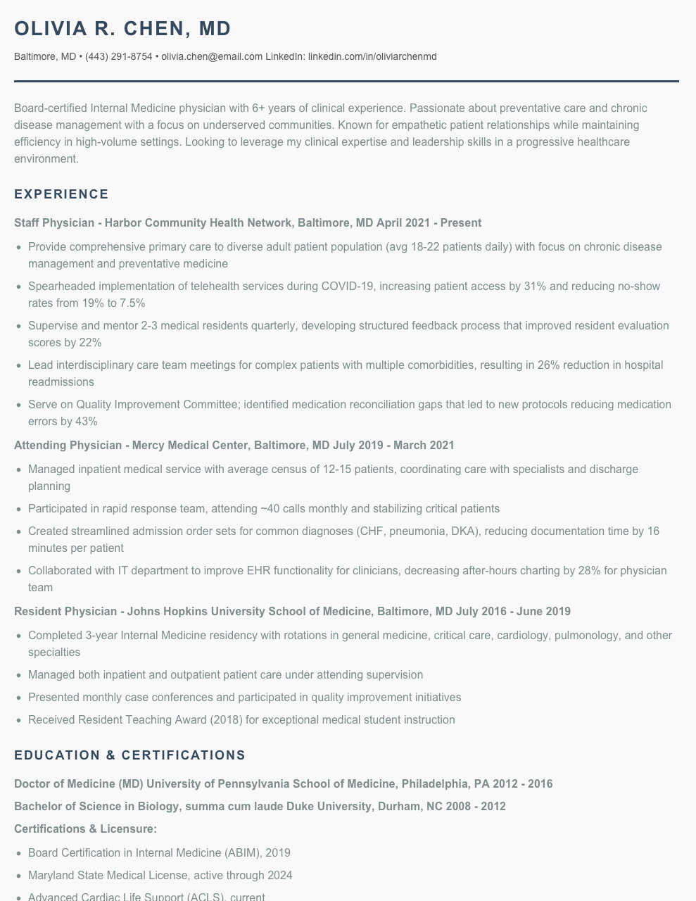 Physician Resume Examples & Templates 2025 - Resume.AI