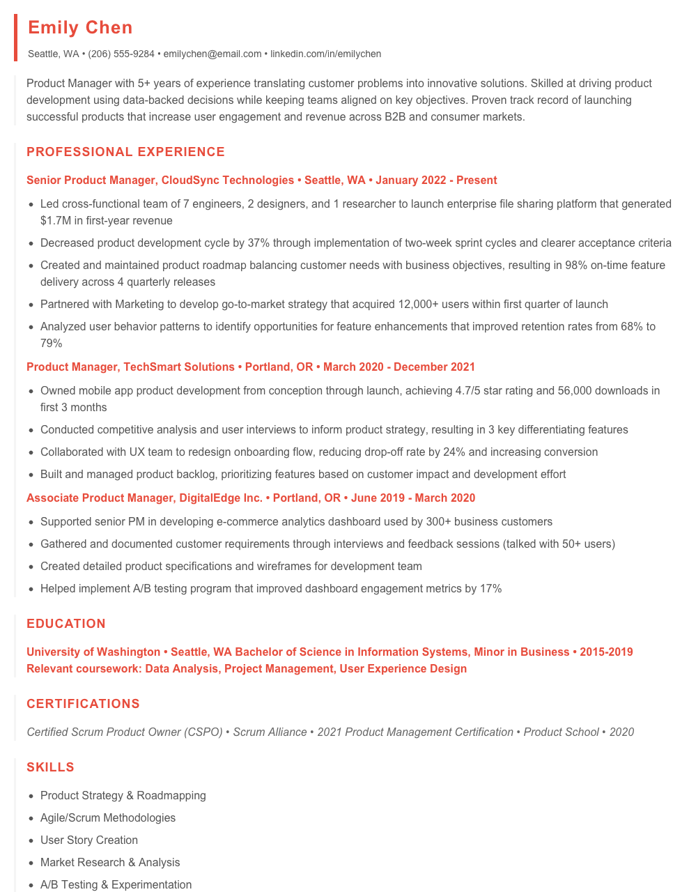 Product Manager Resume Examples & Templates 2025 - Resume.AI