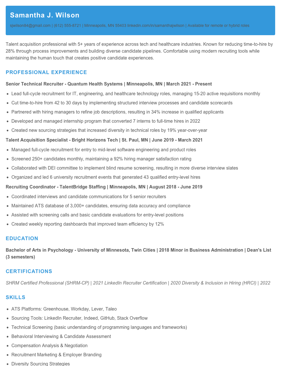 Recruiter Resume Examples & Templates 2025 - Resume.AI