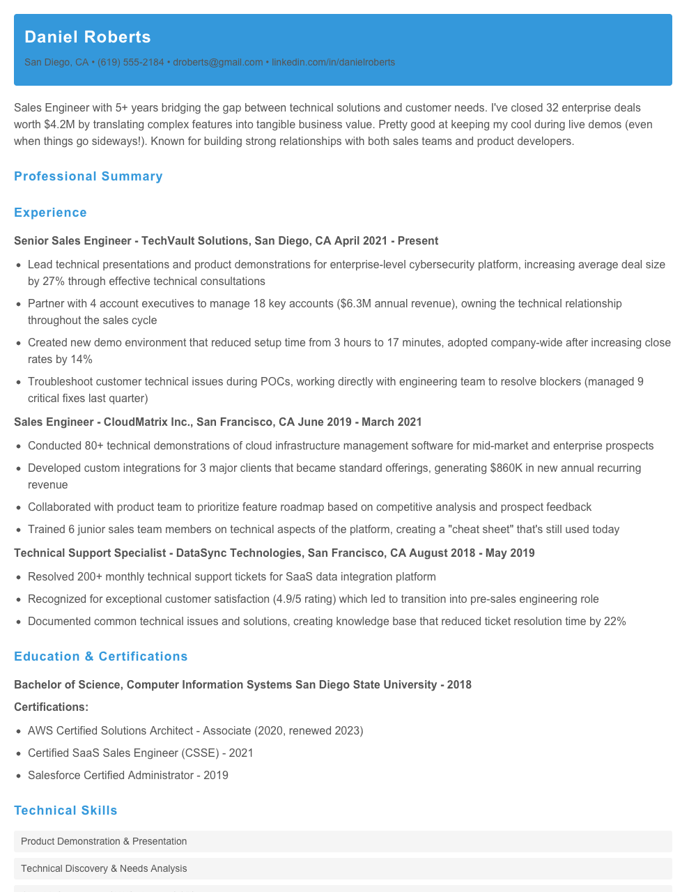 Sales Engineer Resume Examples & Templates 2025 - Resume.AI