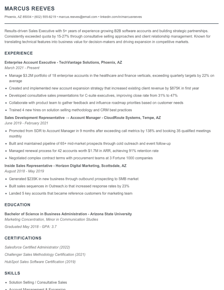Sales Executive Resume Examples & Templates 2025 - Resume.AI