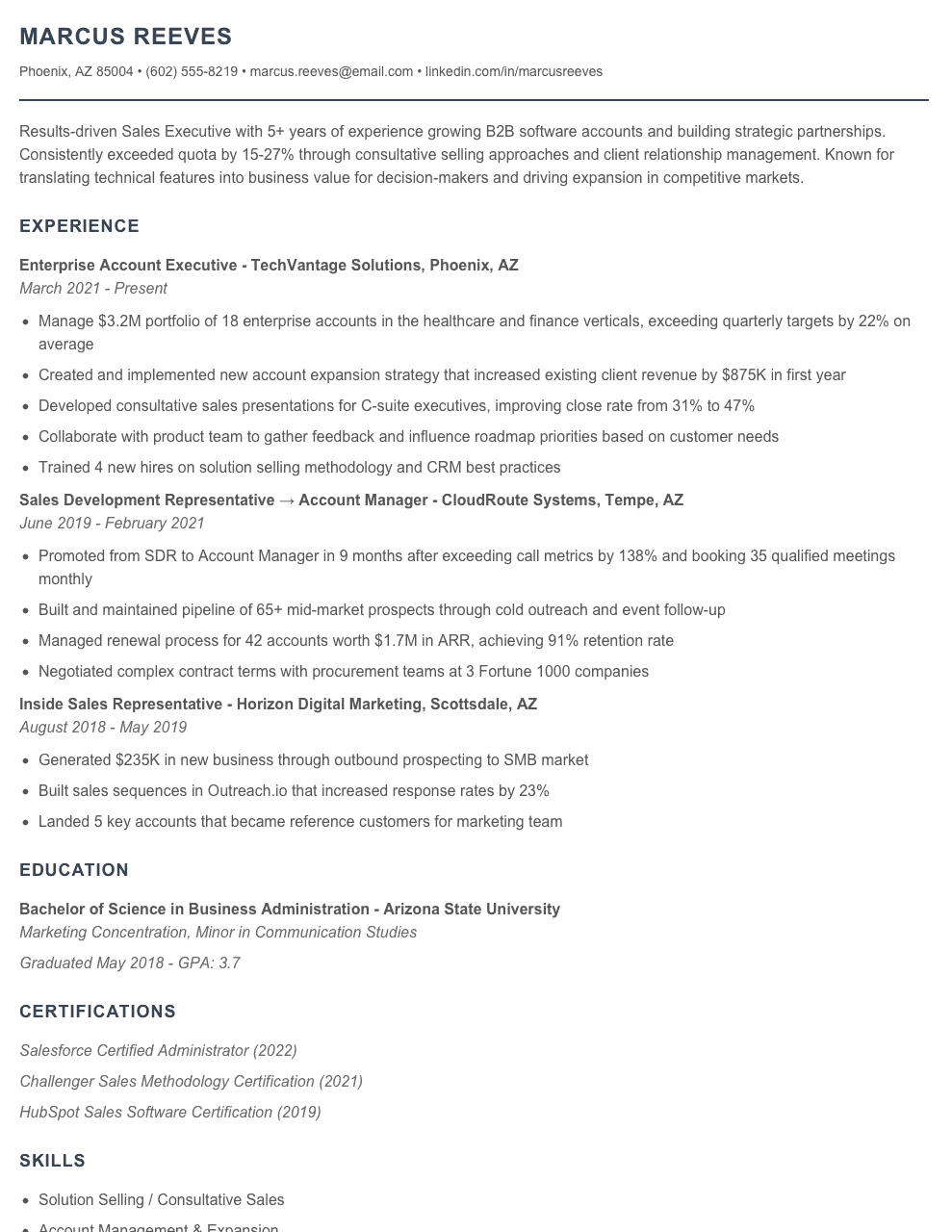 Sales Executive Resume Examples & Templates 2025 - Resume.AI