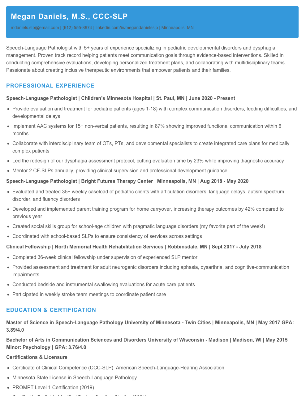 Speech Pathologist Resume Examples & Templates 2025 - Resume.AI