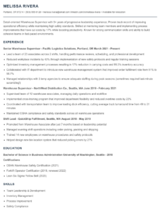 Supervisor Resume Examples & Templates 2025 - Resume.AI