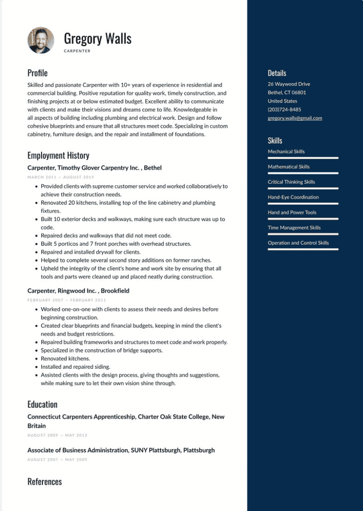 Two-column Resume Templates - Resume.AI