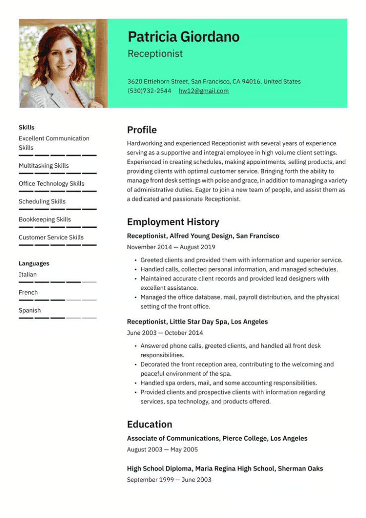 Two-column Resume Templates - Resume.AI